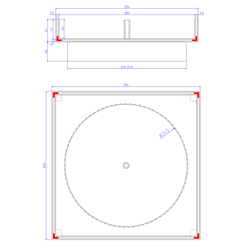 Hidden Skimmer Lid | 316 Stainless Steel | Pool skimmer box