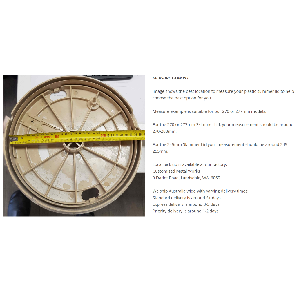 Hidden Skimmer Lid | 316 Stainless Steel | Pool skimmer box