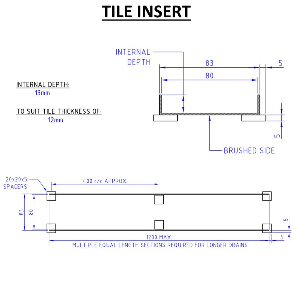 Customised Drains | Tile Insert Shower Grate - Insert Only